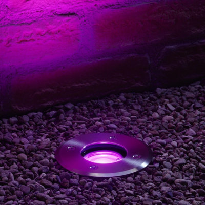 AURAGLOW GU10 RECESSED GROUND FITTING & COLOUR CHANGING LED LIGHT BULB ...