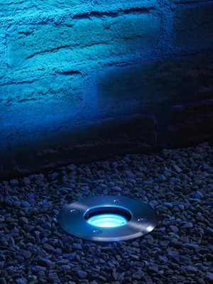 AURAGLOW GU10 RECESSED GROUND FITTING & COLOUR CHANGING LED LIGHT BULB ...