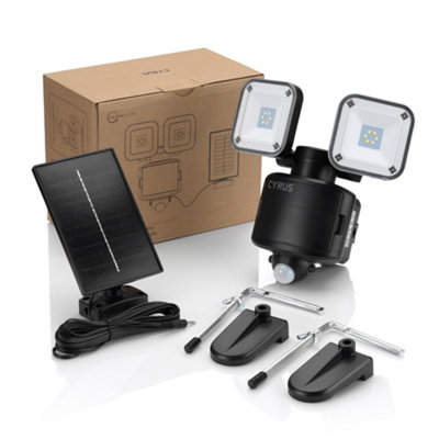 Auraglow Hybrid Solar & Battery Twin LED Security Light - CYRUS