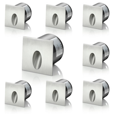 Auraglow Integrated LED Inset Recessed Marker Light - Square - 8 Pack