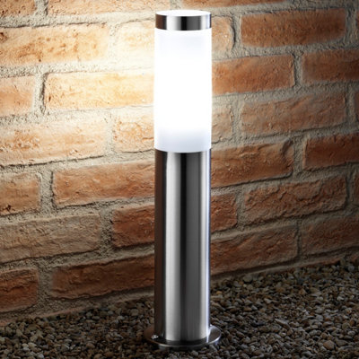 Auraglow IP44 Stainless Steel Post Light - Cool White - RUSHMOOR