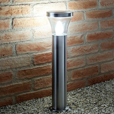 Auraglow IP44 Stainless Steel Post Light - DAKOTA - Cool White | DIY at B&Q