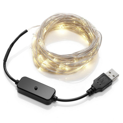Auraglow Micro LED USB String Lights - 10 Metres