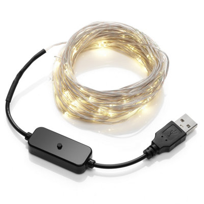 Auraglow Micro LED USB String Lights - 10 Metres