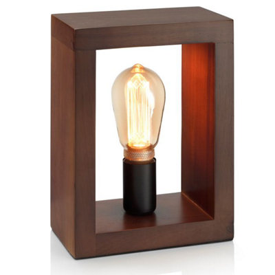 Auraglow Mysa Feature Wooden Frame Table Desk Lamp - Milroy - Table ...