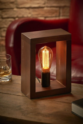 Auraglow Mysa Feature Wooden Frame Table/Desk Lamp - Milroy - With ...