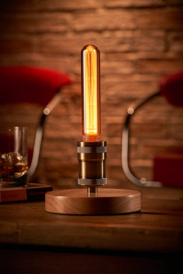 Auraglow Mysa Vintage Wooden Round Twist Switch Table Desk Lamp ...