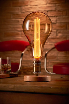 Auraglow Mysa Vintage Wooden Round Twist Switch Table Desk Lamp ...