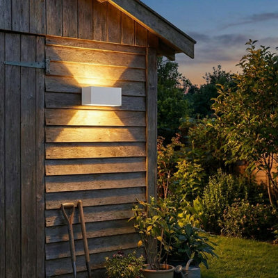 Auraglow Outdoor Integrated LED Adjustable Beam Up & Down Wall Light ...