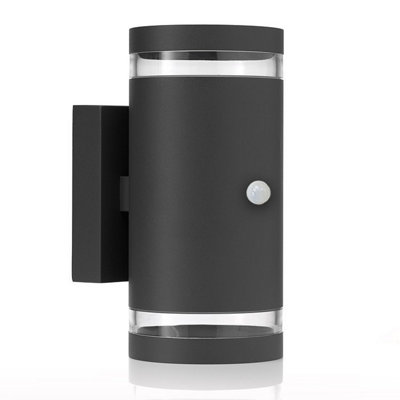 Auraglow PIR Motion Sensor Double Up & Down Wide Pillar Wall Light ...