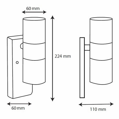 Auraglow PIR Motion Sensor Stainless Steel Up & Down Outdoor Wall ...