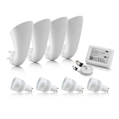Auraglow Plugin GU10 Spotlight Uplighter Wall Wash Light Plug Socket ...