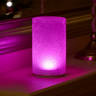 Auraglow Rechargeable Cordless Colour Changing LED Table Lamp - Crackle ...
