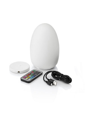 Auraglow Rechargeable Cordless Colour Changing LED Table Lamp - EGG