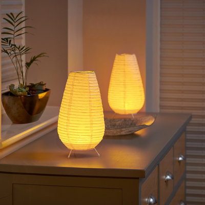 Auraglow Rice Paper LED Table Lamps - Tall - 4 Pack