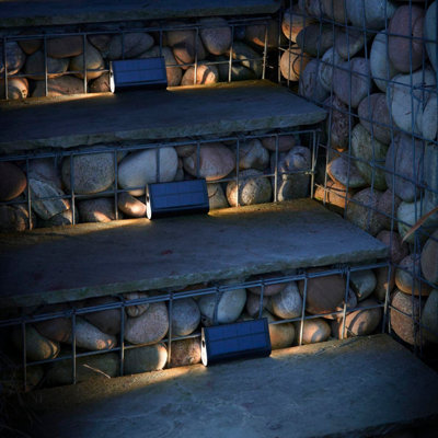 Auraglow Solar Dual-Directional LED Step Lights - Pack of 3