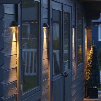 Auraglow Solar, Fence Wall & Post Lights - 4 Pack at B&Q