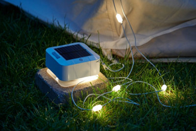 Auraglow Solar & USB Outdoor Camping Tent String Light - Black