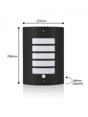 AURAGLOW STAINLESS STEEL PIR MOTION SENSOR OUTDOOR SECURITY WALL LIGHT ...