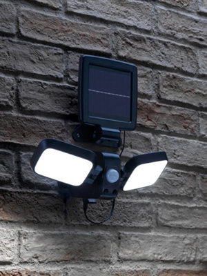 Auraglow Twin Panel Solar & USB Rechargeable Motion Sensor LED Security ...