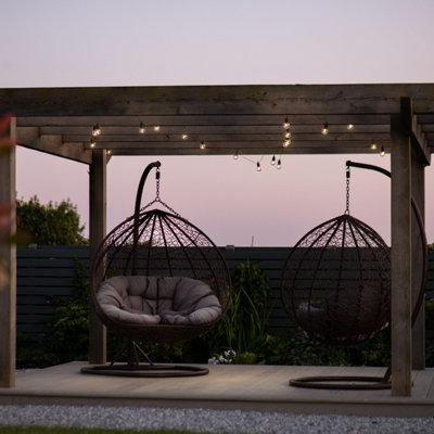 Auraglow Warm White LED Bulb Festoon String Light Set - 1 Length (10 ...