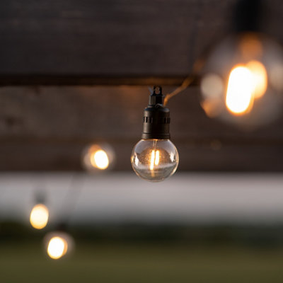 Auraglow Warm White LED Bulb Festoon String Light Set - 4 Lengths (40 ...