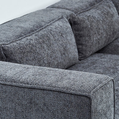 Aurora 4 Seater Sofa in Mikah Ashen with Ottoman