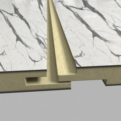 Aurora Carrera White Marble Matt Effect Tongue & Groove Waterproof ...