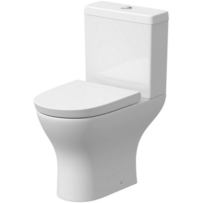 Aurora Close Coupled Toilet Modern Bathroom WC Short Projection Soft ...