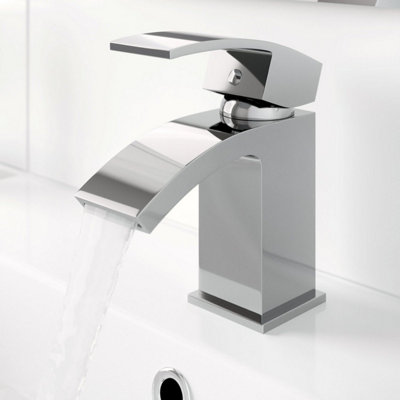 Aurora Modern Cloakroom Mini Mono Basin Sink Mixer Tap Curved Spout ...