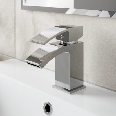 Aurora Modern Cloakroom Mini Mono Basin Sink Mixer Tap Curved Spout ...