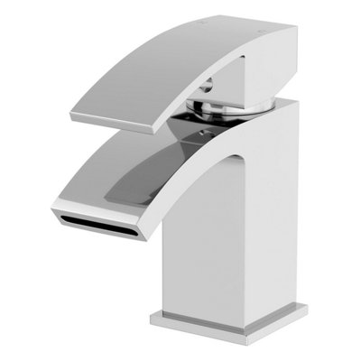 Aurora Modern Cloakroom Mini Mono Basin Sink Mixer Tap Curved Spout ...