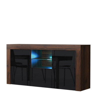 Walnut and black gloss sideboard store