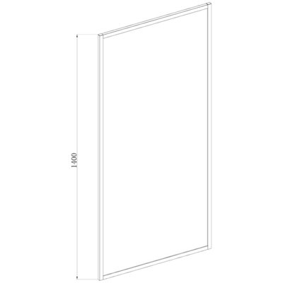 Aurora Square Fixed Bath Shower Screen 800mm - Matt Black 6mm