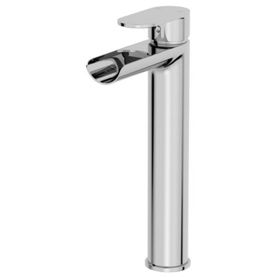 Aurora Tall Countertop Waterfall Basin Mixer Tap Bathroom High Rise ...
