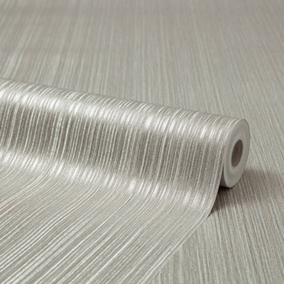 Aurous Metallic Wallpaper in Cool Grey and Silver