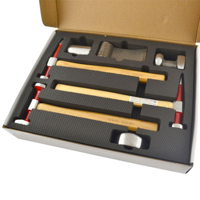 Auto body Repair Kit Panel Beating Hickory Hammers Dollies Shrinking 7pc