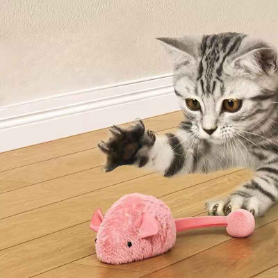 Auto Moving Luminous Mouse Cat Toy with Squeak Sound