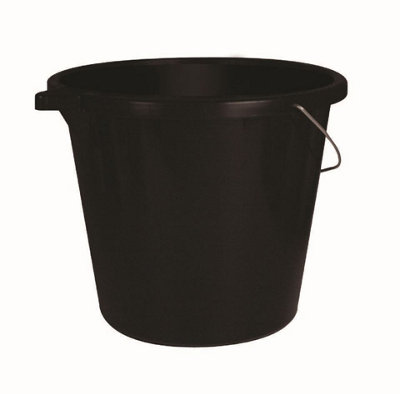 Autocare F84707 15L Builders Bucket 15 Litres Black Plastic With Handle