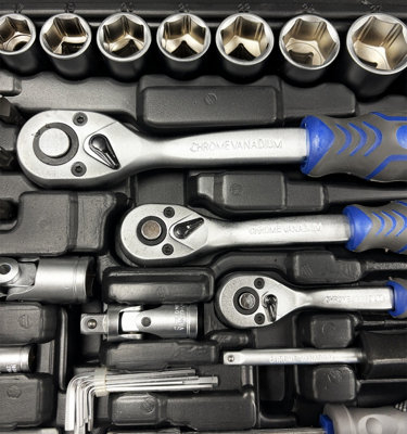 Autojack 216 Piece Metric Socket Set, 1/2" 3/4" 1/4" Drive Bits ...