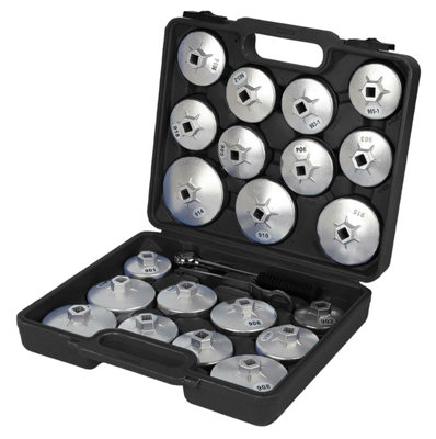 Autojack 23pcs Oil Filter Removal Cap Cup Wrench Socket Tool Kit ...