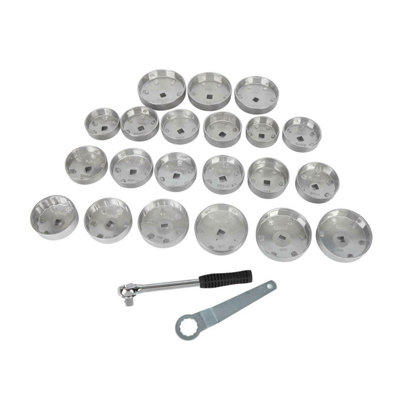 Autojack 23pcs Oil Filter Removal Cap Cup Wrench Socket Tool Kit ...