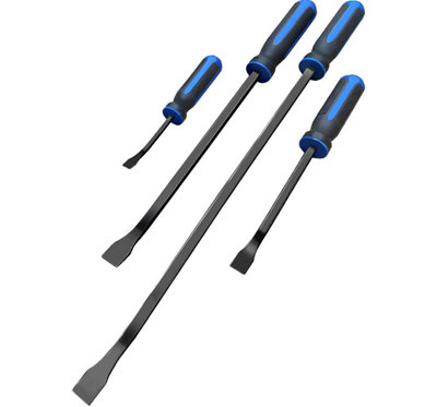 Autojack 4 Piece Pry Bar Hammer Cap Set with Angled Tips Crowbar
