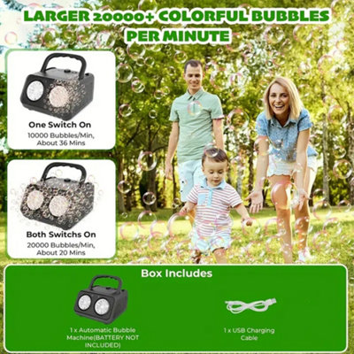 Automatic Bubble Machine Bubble Blower With 20000 Bubbles Per Minute ...
