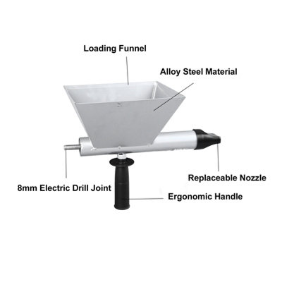 Automatic Electric Mortar Grout Gun with 4 Metal Nozzles for Cement ...