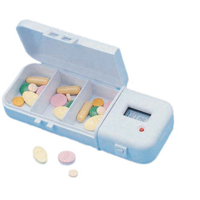 Automatic Pill Reminder with Electronic Timer - 3 Compartments Battery ...