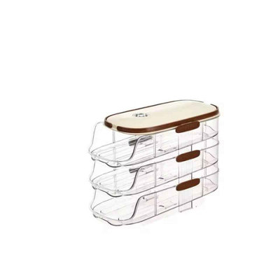 Automatic Rolling Egg Storage Box Multi Layer Fridge Egg Rack Organizer