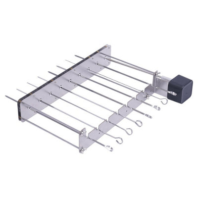 Automatic Rotating Rotisserie Rack Grill, 10 Skewer Kebab Shish with Motor