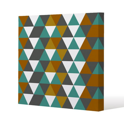 Autumn Geometric triangles (Canvas Print) / 77 x 77 x 4cm | DIY at B&Q