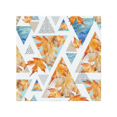 Autumn Geometrics With Maple Leaves Splash Back designer style